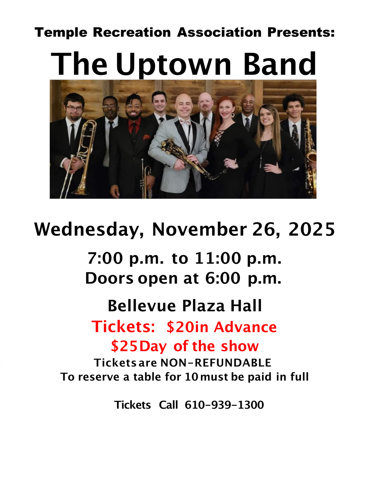 The Uptown Band - The Bellevue Plaza Hall